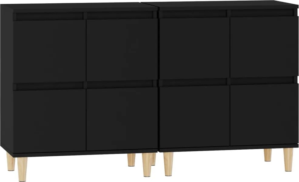 Příborníky 2 ks černé 60 x 35 x 70 cm kompozitní dřevo 3185752