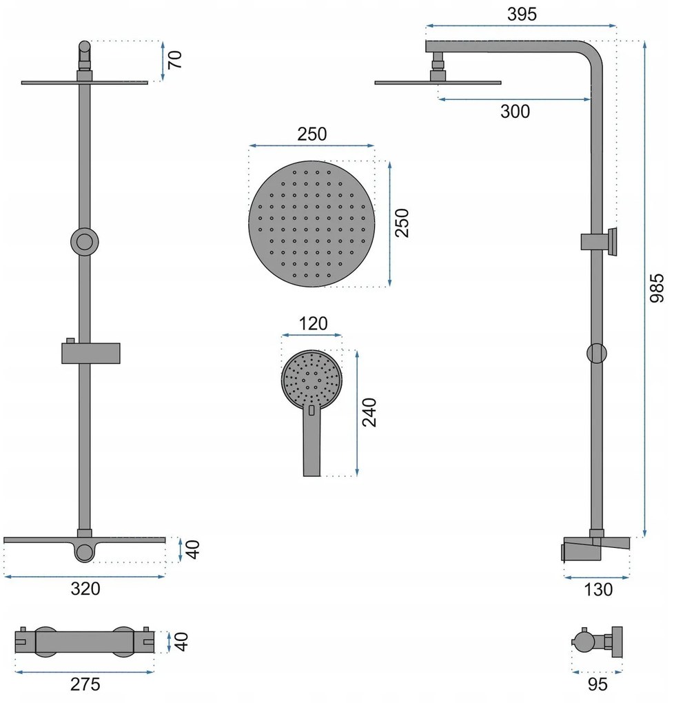 Rea Mike - sprchový set, černá, REA-P0550