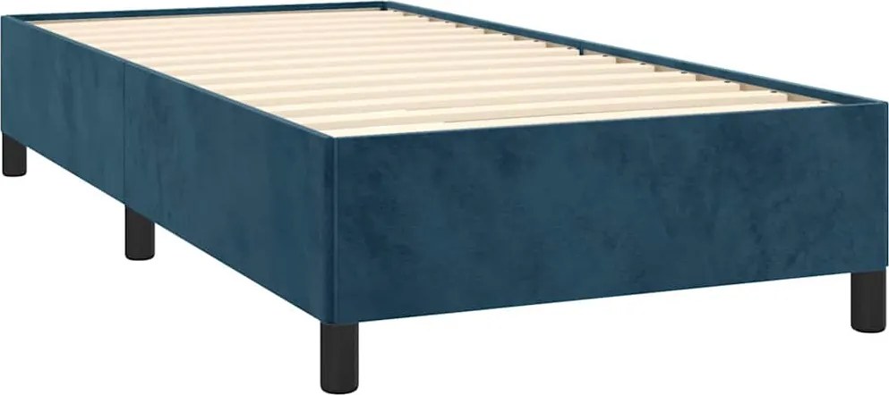 Box spring postel s matrací tmavě modrá 100x200 cm samet 3132727