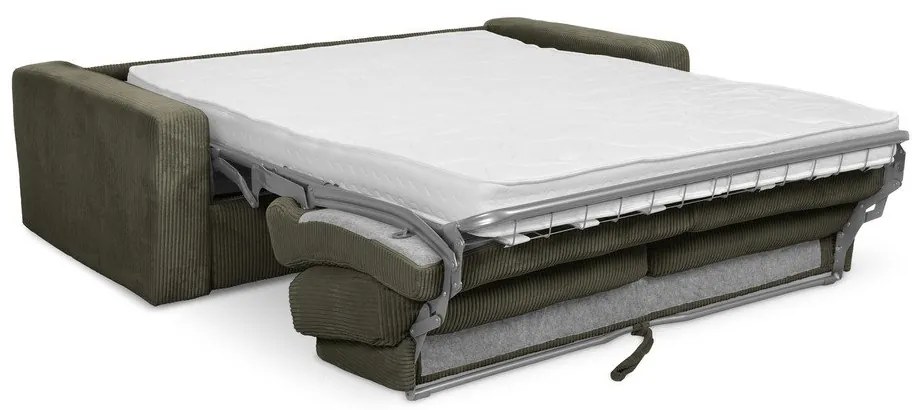 Khaki manšestrová rozkládací pohovka 195 cm Nona – Makamii