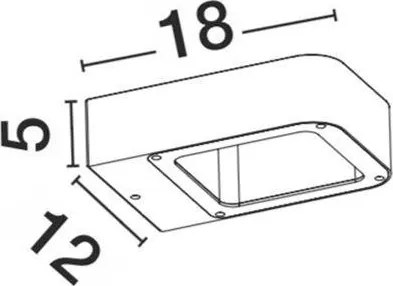 NV 713312 Venkovní nástěnné svítidlo ACQUA tmavě šedý hliník akrylový difuzor LED 5W 3000K 110-265V 38st. IP54 - NOVA LUCE