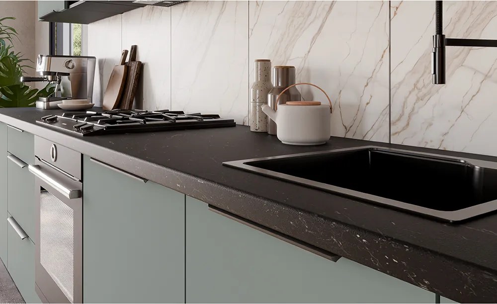 ARIA sc | dolní skříňka 80 ZL 1S dřezová | 80 cm | PREMIUM BOX | černá/aquamarine