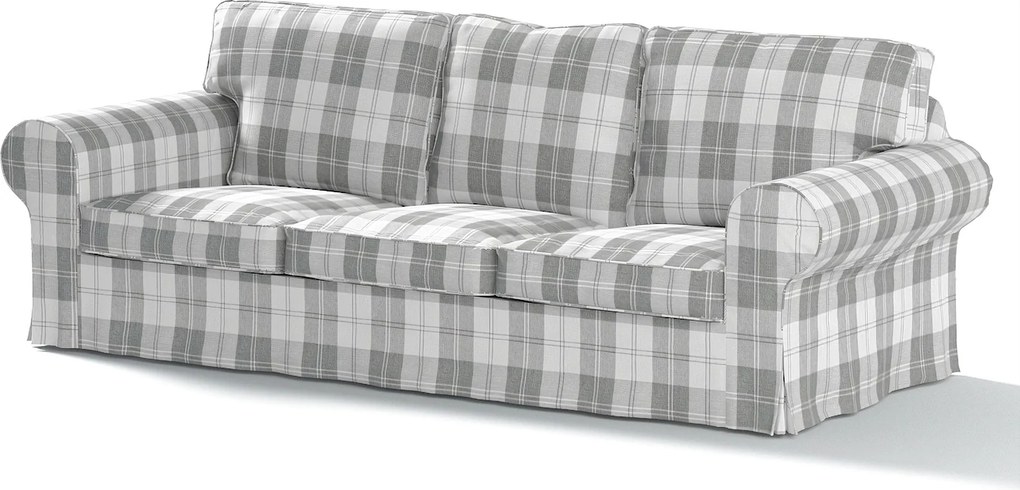 Potah na pohovku IKEA Ektorp 3-místná, rozkládací STARÝ MODEL PIXBO barva šedá látka pletený vzor, vzorované