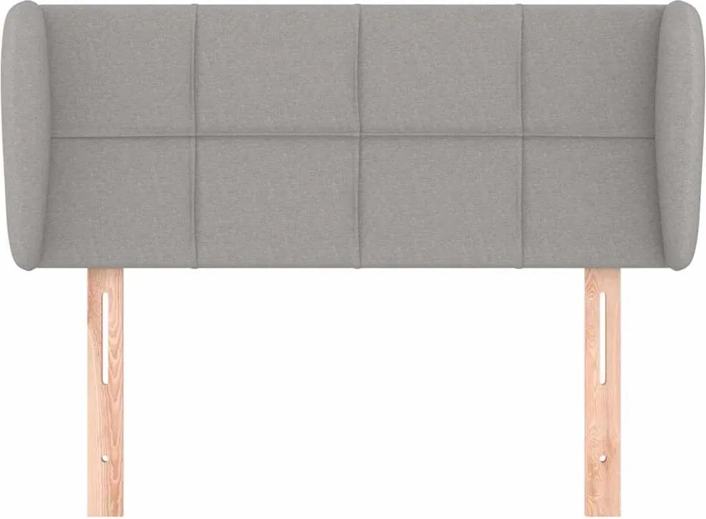 Čelo postele typu ušák světle šedé 83x23x78/88 cm textil 3117118