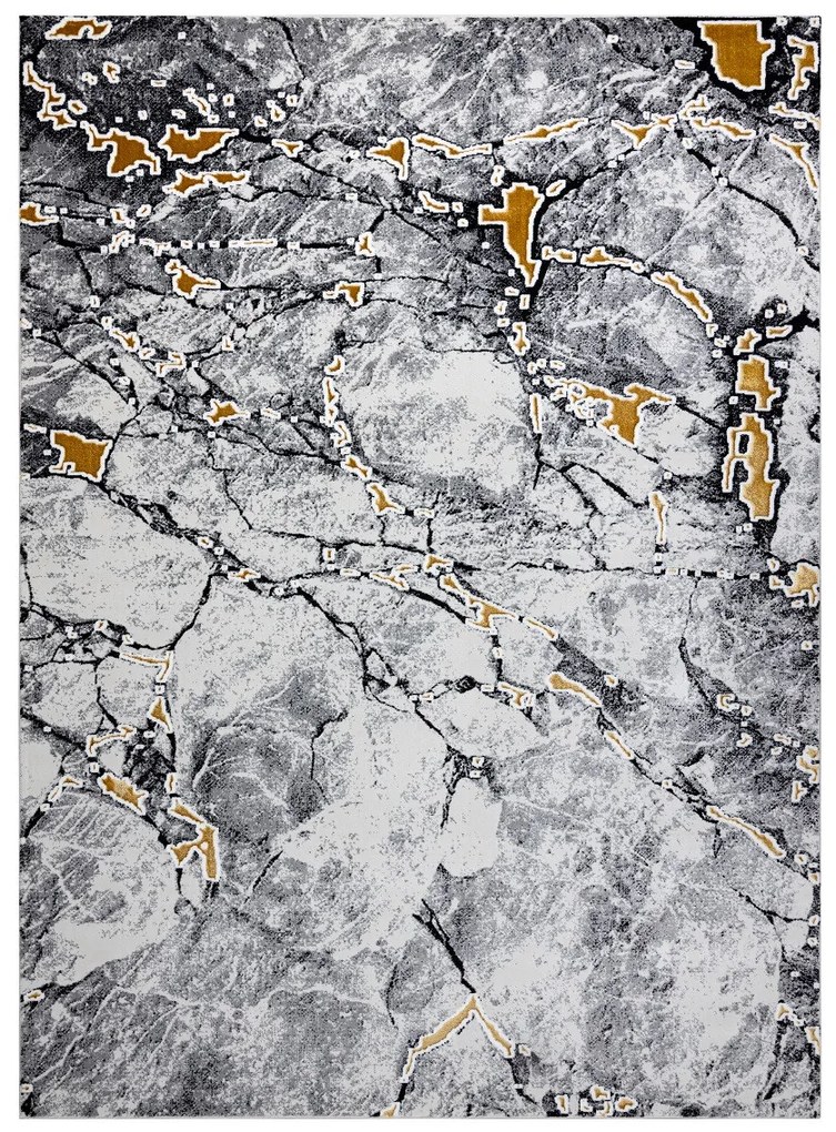Dywany Łuszczów Kusový koberec Gloss 528A 58 3D mramor ivory/black - 120x170 cm