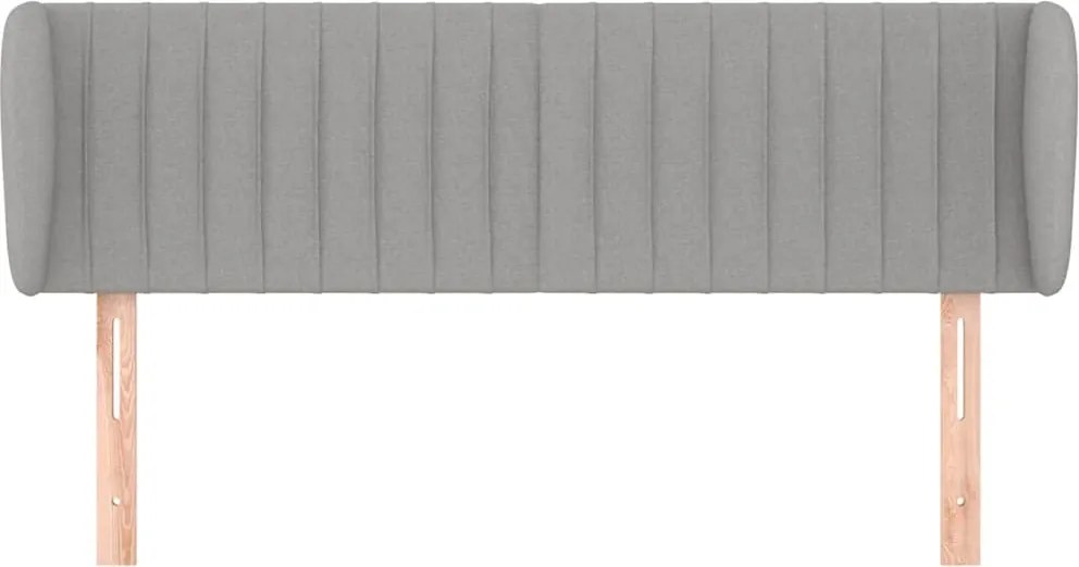 Čelo postele typu ušák světle šedé 147x23x78/88 cm textil 3117380