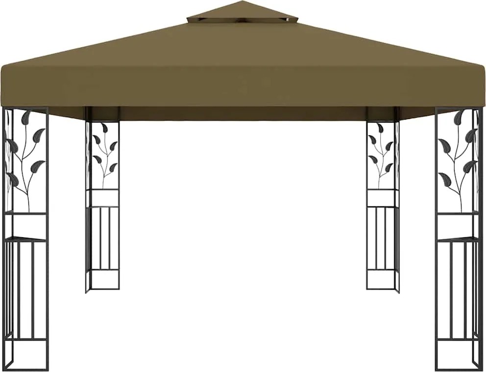 Altán s dvojitou střechou 3 x 4 m taupe 180 g/m² 312244