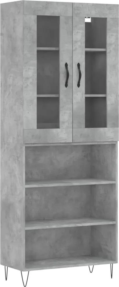 vidaXL Skříň highboard 69,5 x 34 x 180 cm kompozitní dřevo [3198759] Barva: Černá