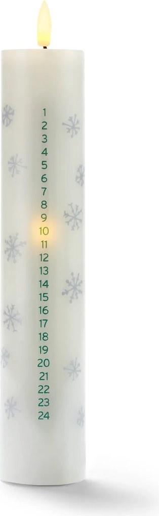 Tchibo - Svíčka s adventním kalendářem s LED - barva: bílá