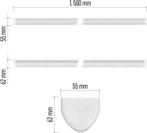 LED Podlinkové svítidlo LED/60W/230V 4000K 150 cm