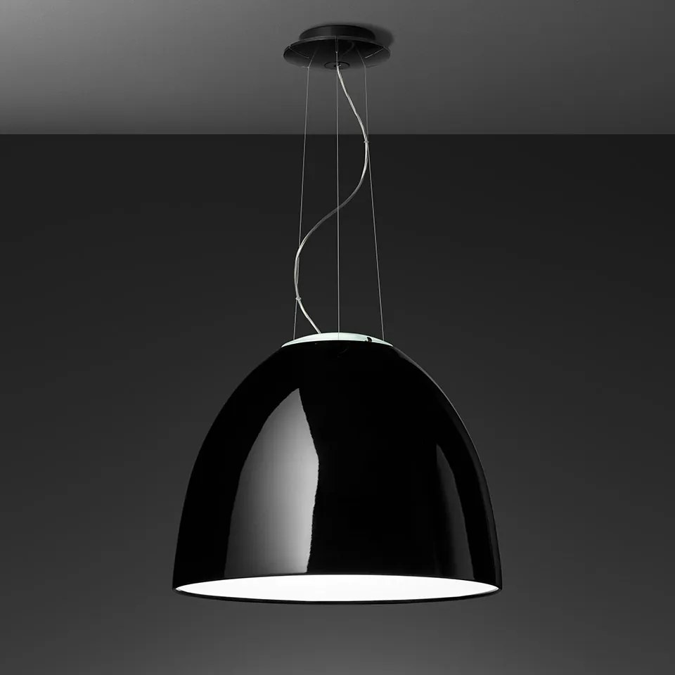 Artemide Nur Gloss Halo Black , závěsné svítidlo v černém lesku, 1x23W LED E27, prům. 55cm