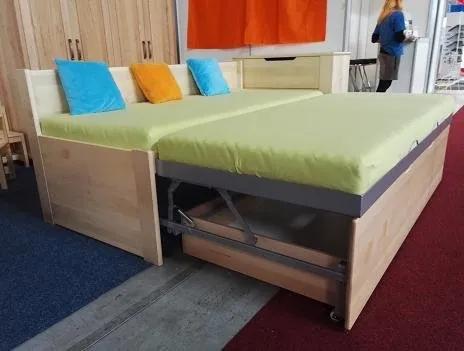 NábytekProNás Výsuvná postel Alka - pohovka s područkami (MASIV) ROZMĚR: 90 x 200 cm