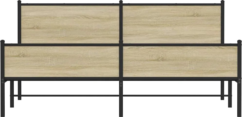 Kovový rám postele bez matrace dub sonoma 180 x 200 cm 3301401