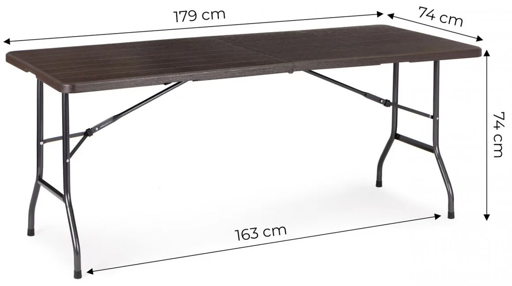Skládací cateringový stůl Impro 180 cm hnědý