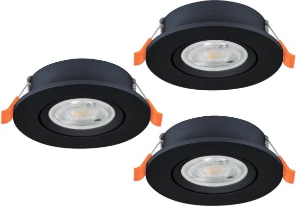 Eglo 902265 -SADA 3x LED Podhledové bodové svítidlo BARRANCO LED/4,8W/230V černá