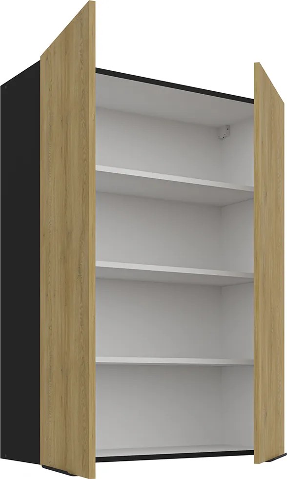 CREMONA cc | horní skříňka 80 G-108 2F policová | 80 cm | EXTRA VYSOKÁ | černá/cremona