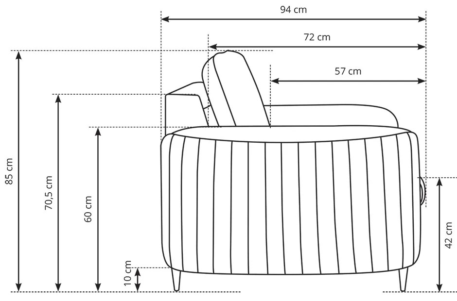 Křeslo LAREN | 100 cm | glamour styl | VÝBĚR LÁTEK