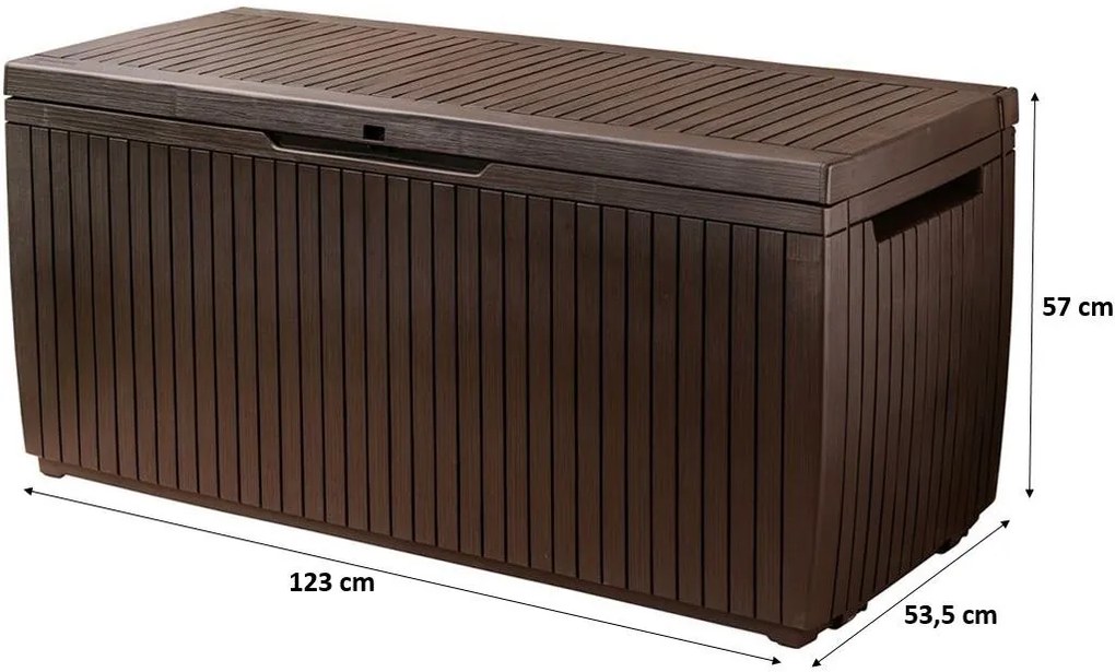 KETER SPRINGWOOD 305L Zahradní úložný box 123 x 53,5 x 57 cm, hnědá 17202378