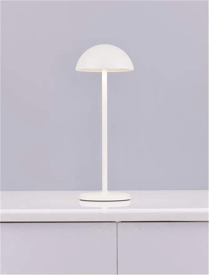NV 9281380 Venkovní stolní lampa ROSE bílý hliník a akryl LED 1W 3000K 5V DC IP54 vypínač na těle / USB kabel - NOVA LUCE