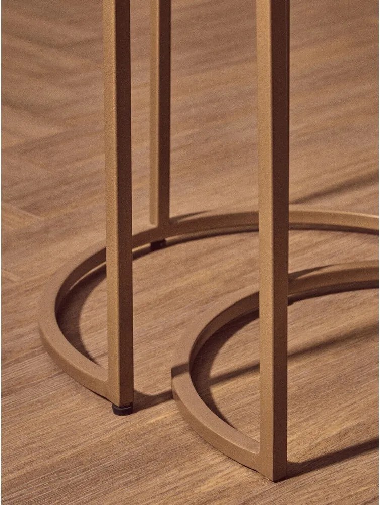 Odkládací stolky v sadě 2 ks s mramorovou deskou 28x45 cm Varana – Premier Housewares