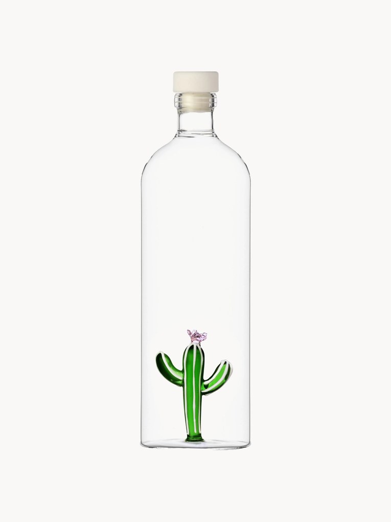 Ručně vyrobená karafa z borosilikátového skla Cactus
