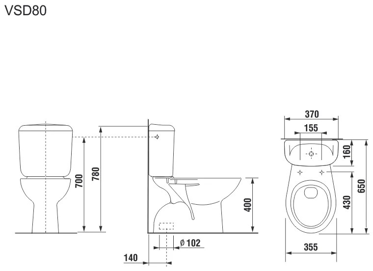 Mereo Mereo, WC kombi, spodní odpad s armaturou, VSD80 (H8602770007871)