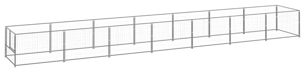 Psí kotec stříbrný 7 m² ocel