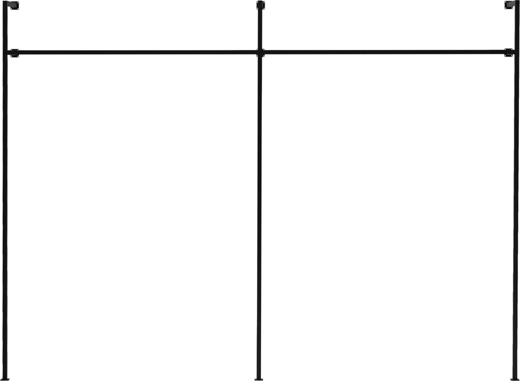 Nástěnný věšák na oblečení Merton 295,5x35x220 cm - černá