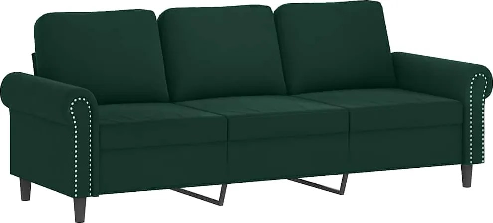 3dílná sedací souprava s poduškami tmavě zelená samet 3202172