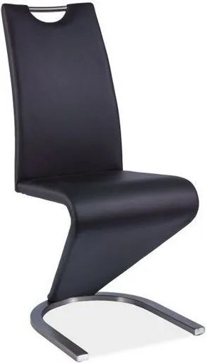 Jídelní židle H-090 - černá/ocel kartáčovaná