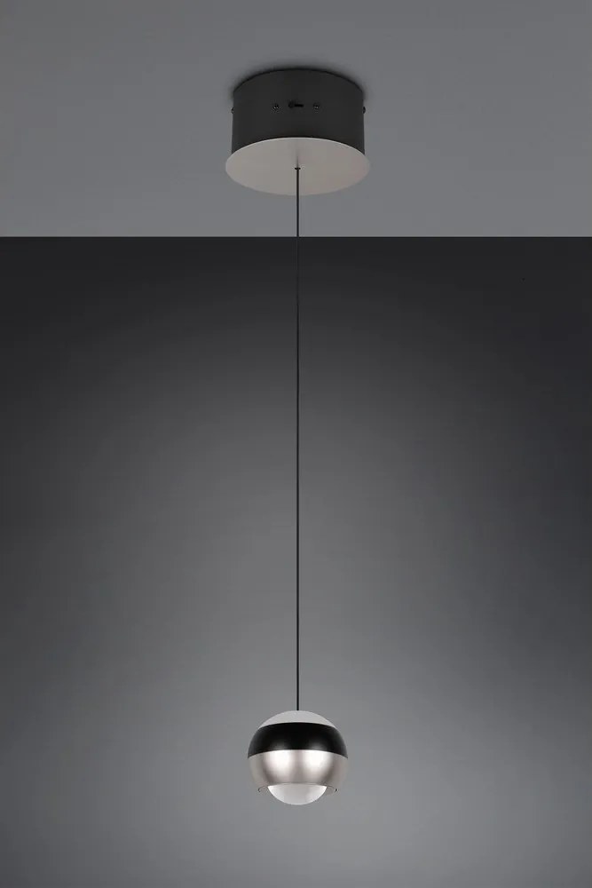Černé/ve stříbrné barvě LED závěsné svítidlo ø 15,5 cm Orbit – Trio Select