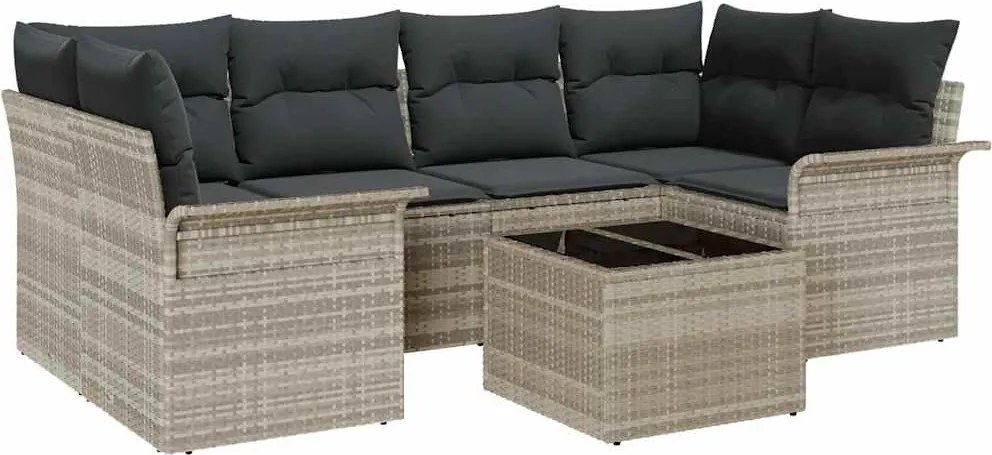 Sada zahradních pohovek 7 pcs 6-Seater Světlá šedá a tmavá šedá 3353931