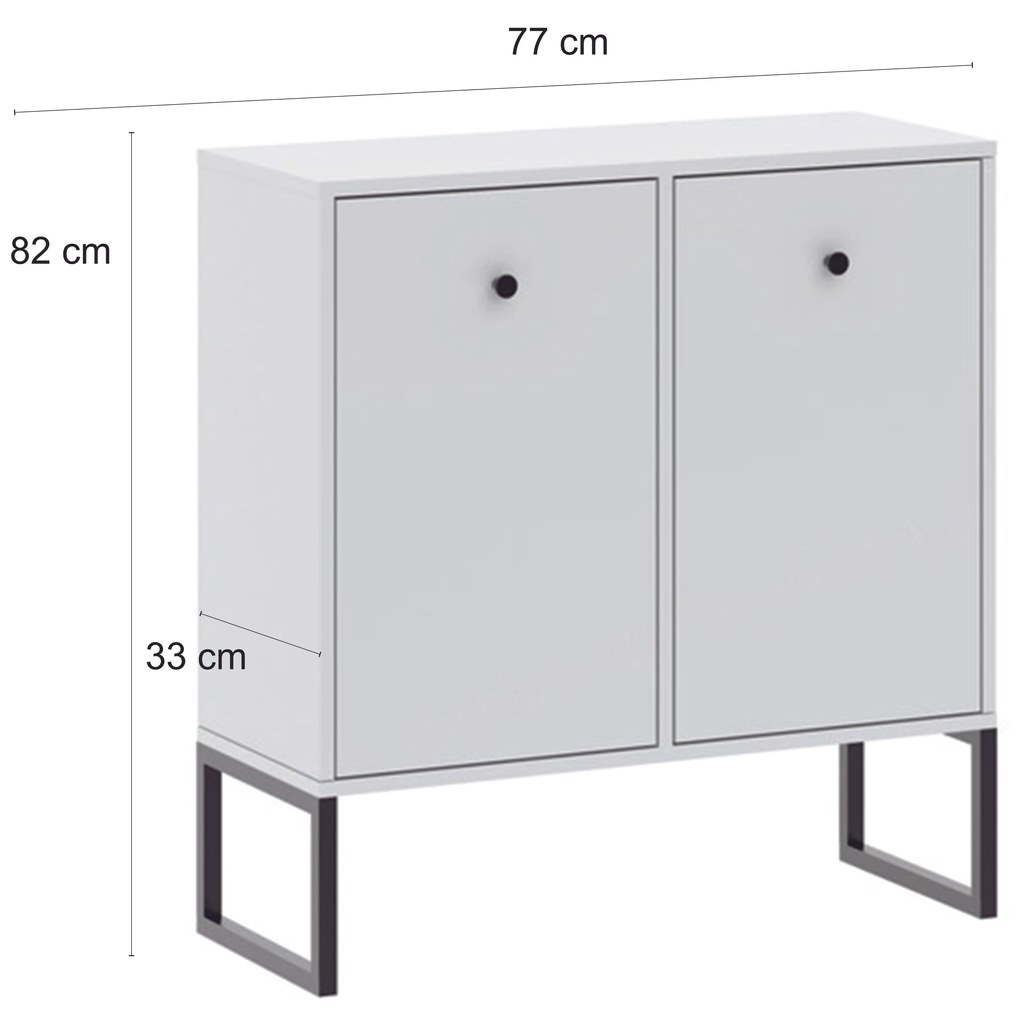 Komoda LINEA 2D bílá