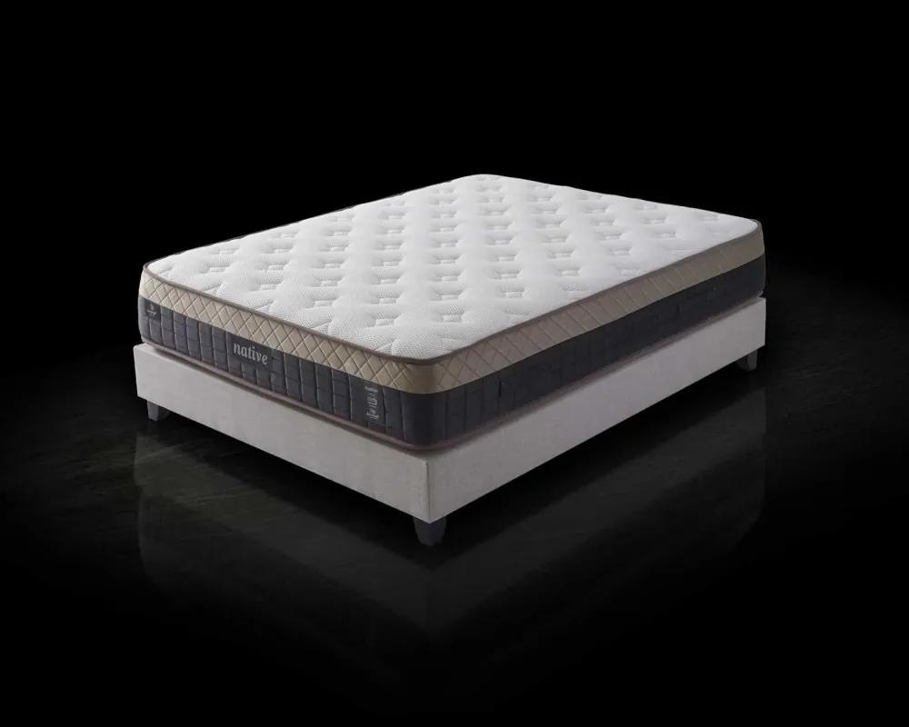 Čalouněná postel NATIVE s matrací - antracit 160 × 200 cm
