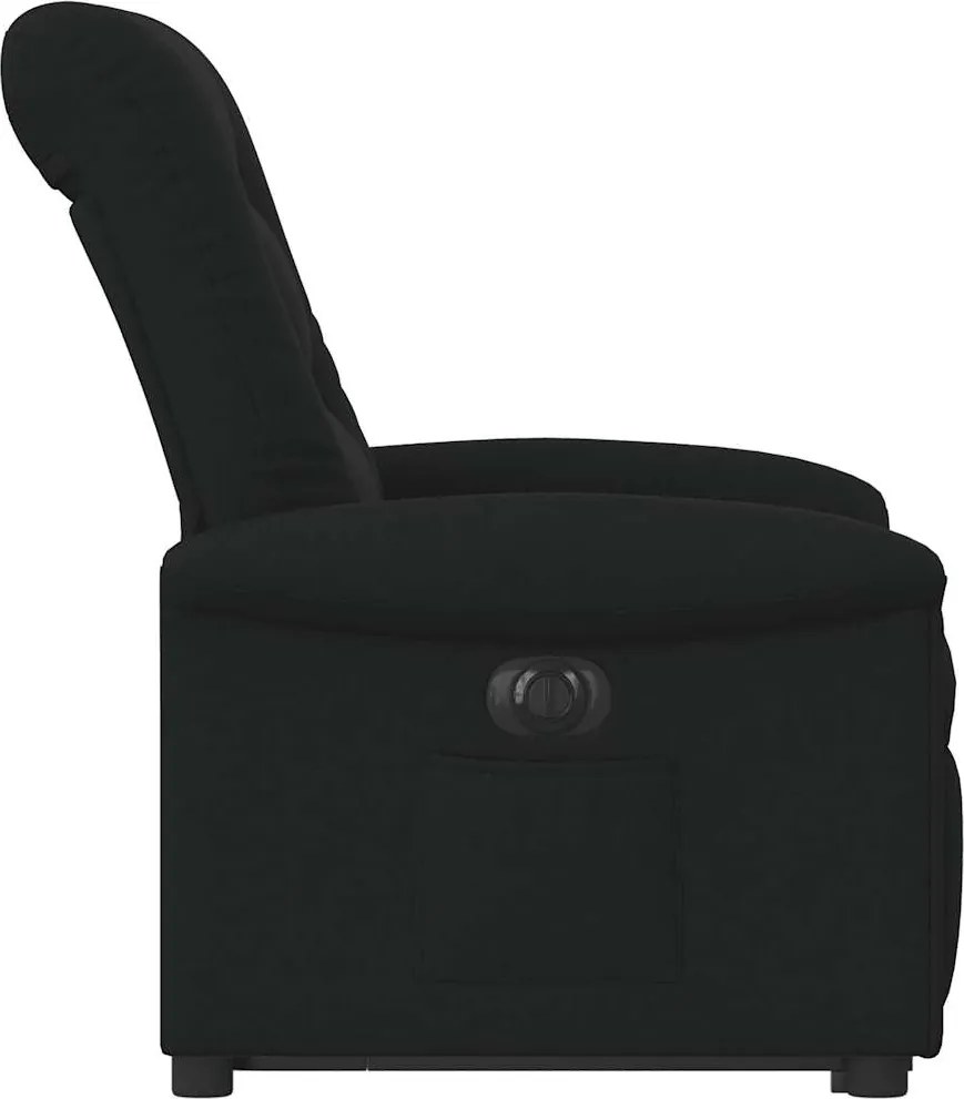 Elektrické zvedací polohovací křeslo černé textil 3303276