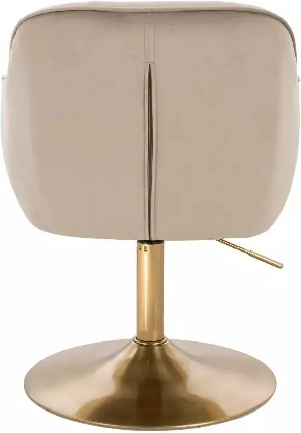LuxuryForm DESIGN Otočná židle AVOLA VELUR na zlatém talíři - latte
