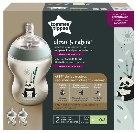 Tommee Tippee Kojenecká láhev C2N 2 ks 260 ml 0 m+ Modrá+hnědá