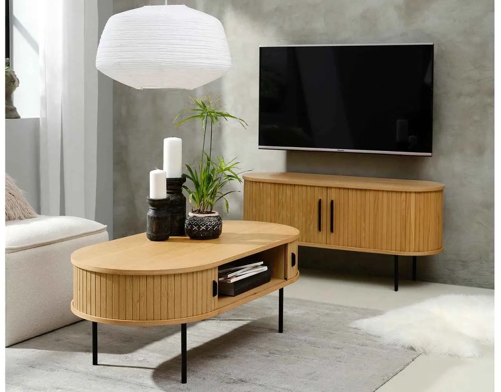 Designový konferenční stolek Vasiliy 120 cm přírodní dub
