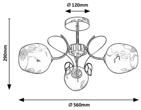Rabalux - Lustr na tyči 3xE27/40W/230V
