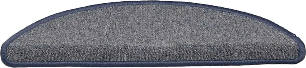 Schodové rohože 30 ks 56 x 17 x 3 cm světle šedé a modré, půlkulaté 3365748