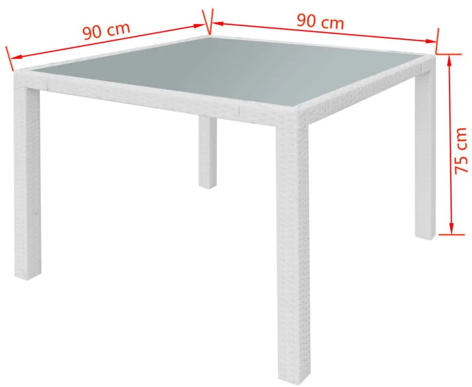 vidaXL Marketos 5dílný zahradní jídelní set polyratan krémově bílý