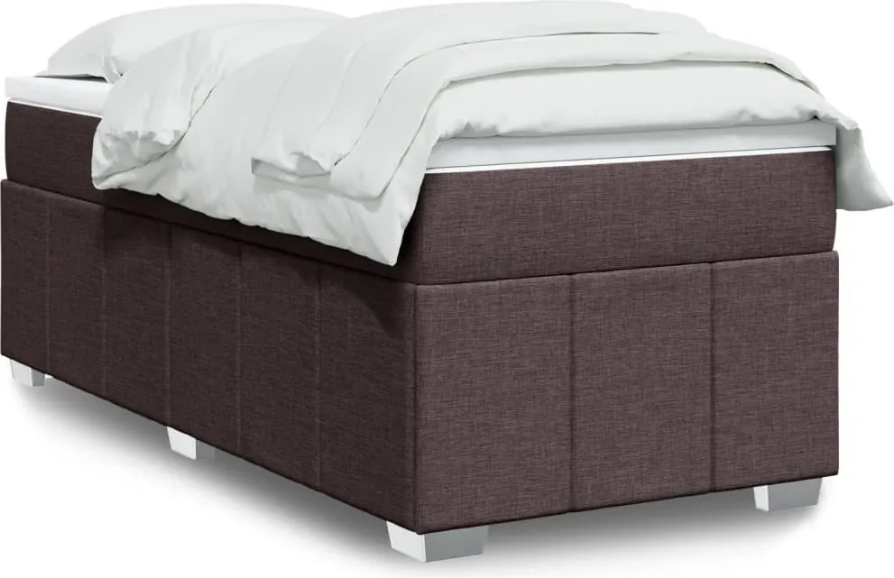 Box spring postel s matrací tmavě hnědá 90x200 cm textil 3285445