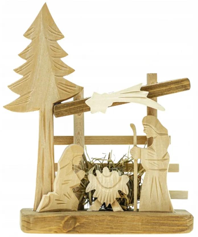 vánoční dřevěný betlém dřevořezba mini