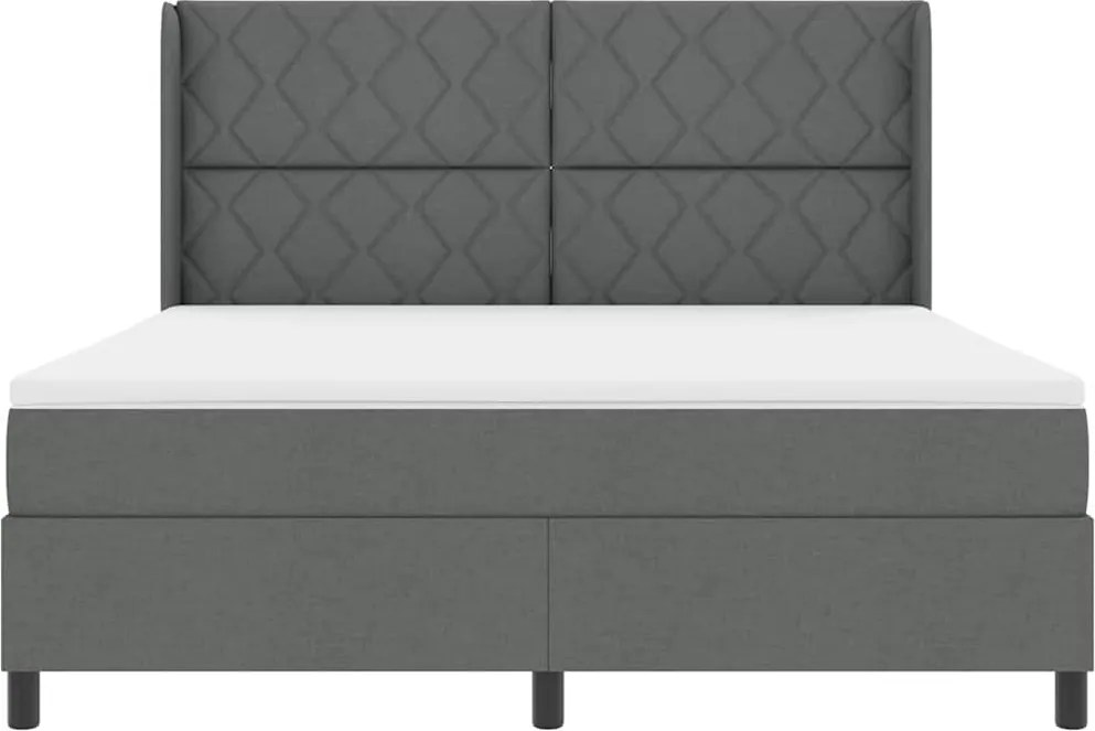 Postel s boxspringem s polštářem Tmavě šedá 200 x 180 cm textil 3341722