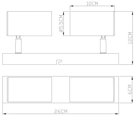 Globo 57911-2P - Bodové svítidlo ROBBY 2xGU10/25W/230V oranžová