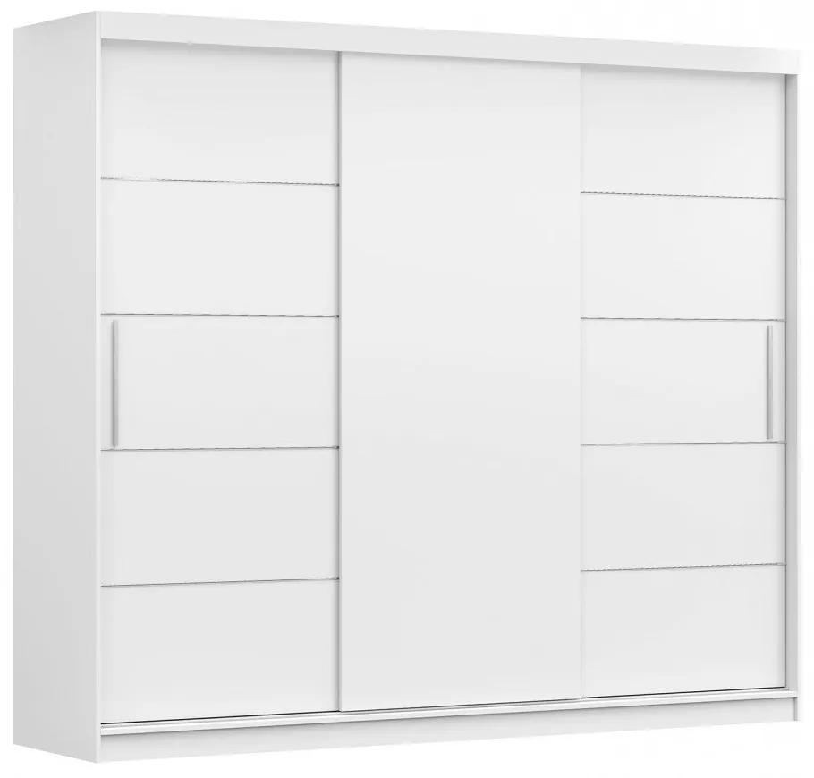 Idzczakmeble Šatní skříň ALBA II 250 cm - bílá - bílá