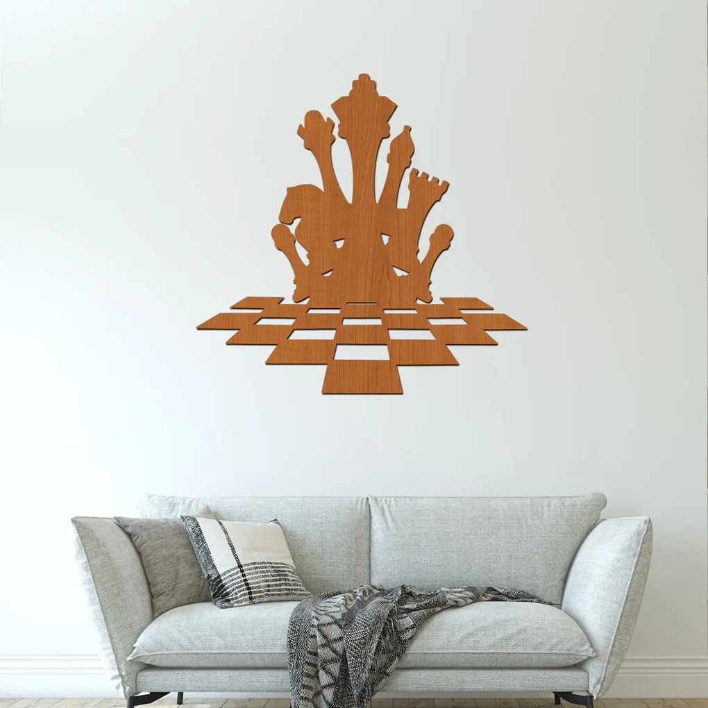 dřevo života Dřevěná dekorace na stěnu Šachy Zvolte barvu dekoru: Dub Sonoma, Rozměry šxv (cm): 80x80