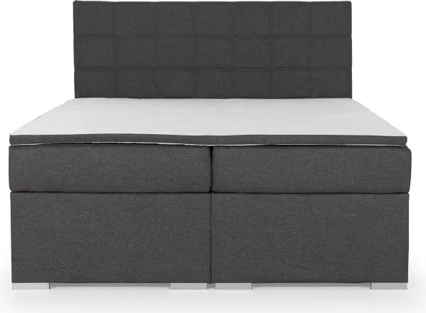 Postel Boxspring Alicia, černá (koženka - ba 05/soft 11)