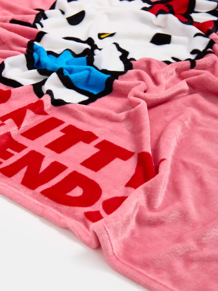 Sinsay - Deka s potiskem Hello Kitty - pastelová růžová
