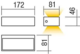 Redo group Redo Lampris, antracitové nástěnné venkovní svítidlo LED 9W 3000K, délka 17,2cm, IP65